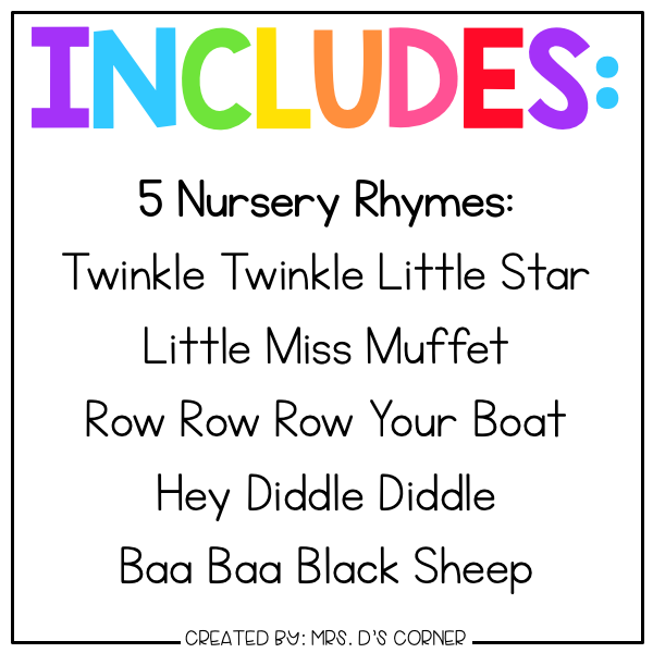 Nursery Rhymes Concepts of Print Digital Activities | Distance Learnin ...