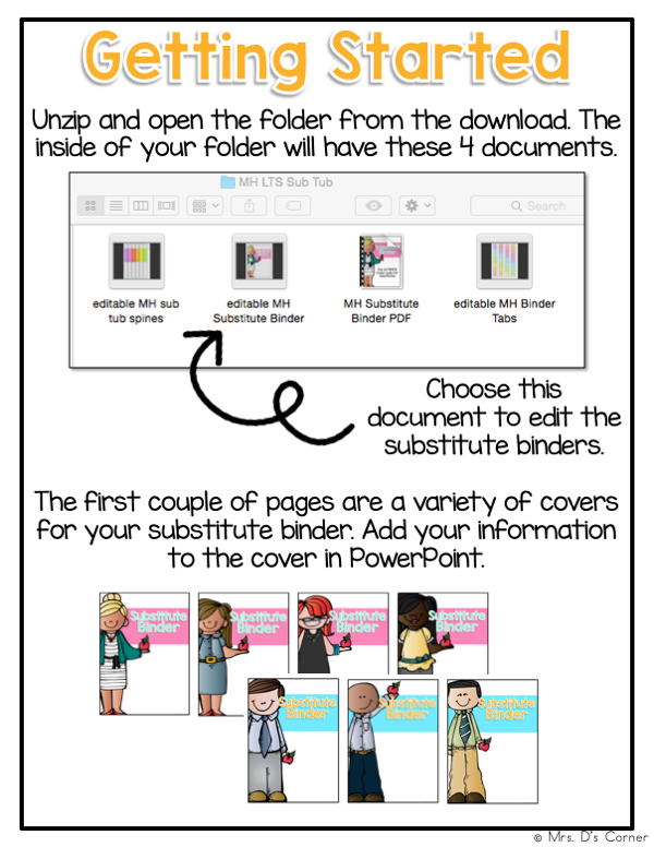 Substitute Binder EDITABLE [for Short and Long Term Subs] Melonheadz ...