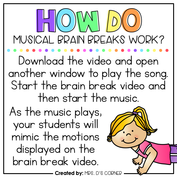 Musical Brain Breaks | Bundle of 8 Songs – mrsdsshop
