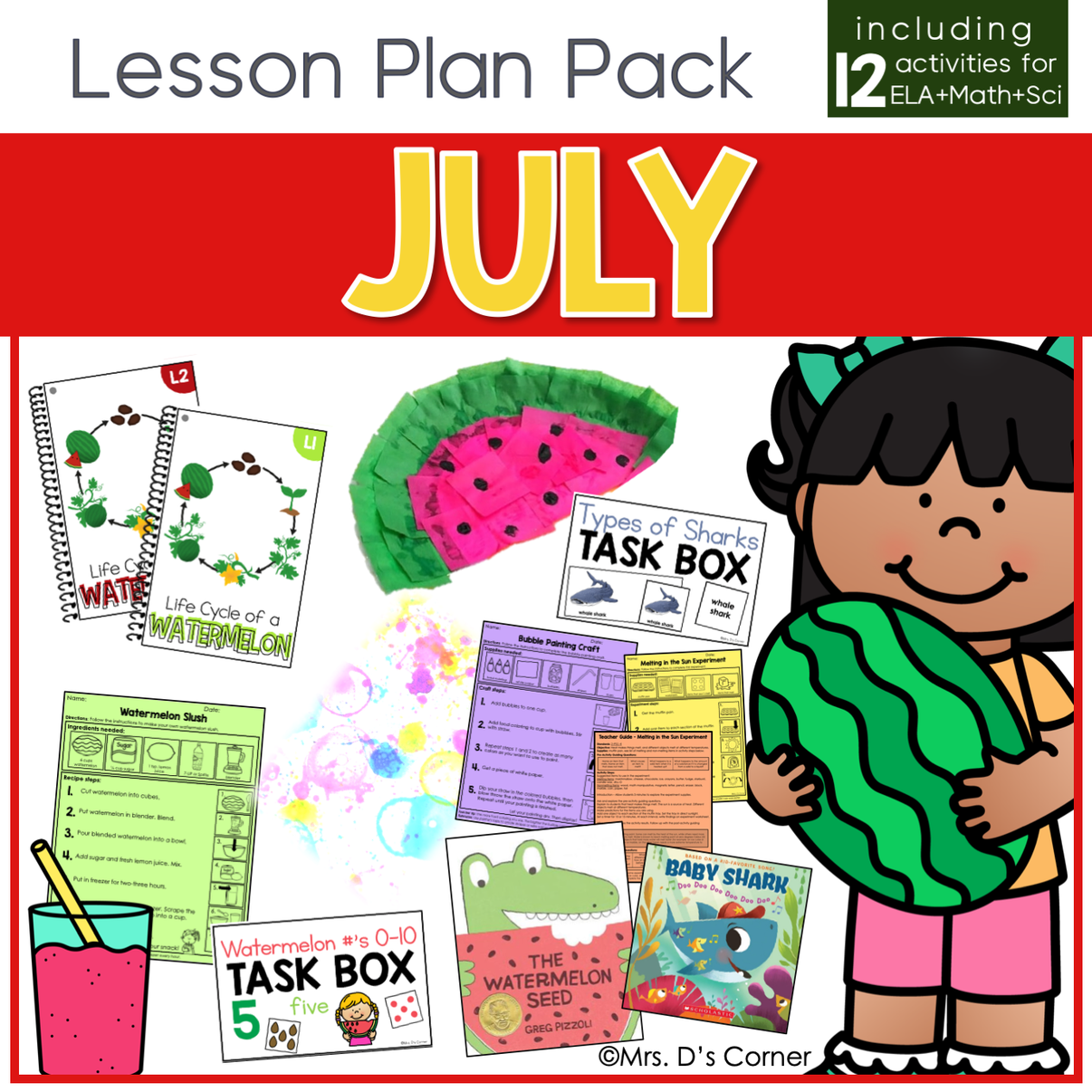 July Lesson Plan Pack | 12 Activities for Math, ELA, + Science – mrsdsshop