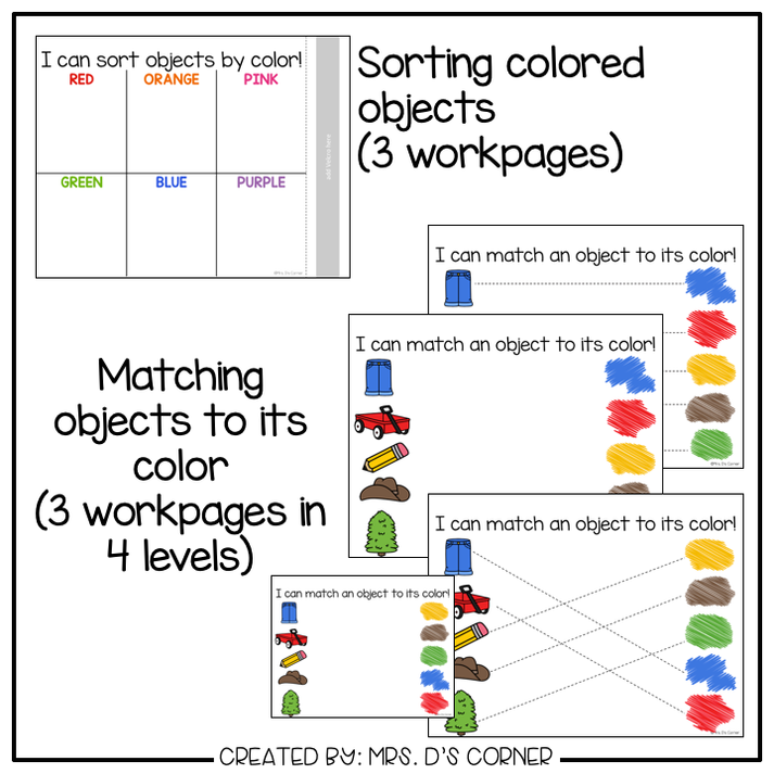 Colors Adapted Work Binder® ( 9 different sets of workpages ) – mrsdsshop