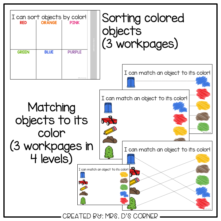 Colors Adapted Work Binder® ( 9 different sets of workpages ) – mrsdsshop