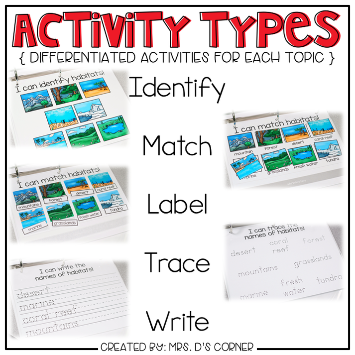 Science and Social Studies Adapted Work Binder® (for Special Education ...