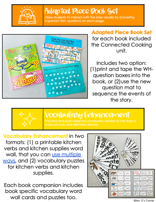 Connected Cooking Tacos Unit | Interactive Read Aloud, Visual Recipe ...