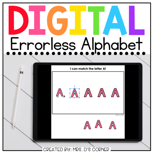 Digital Errorless Alphabet Letters Learning Activity | Distance Learni ...