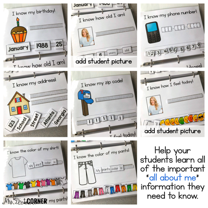 All About Me Adapted Work Binder® (editable) | Personal Info Binder ...