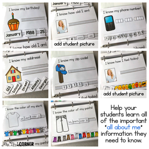 All About Me Adapted Work Binder® (editable) | Personal Info Binder ...