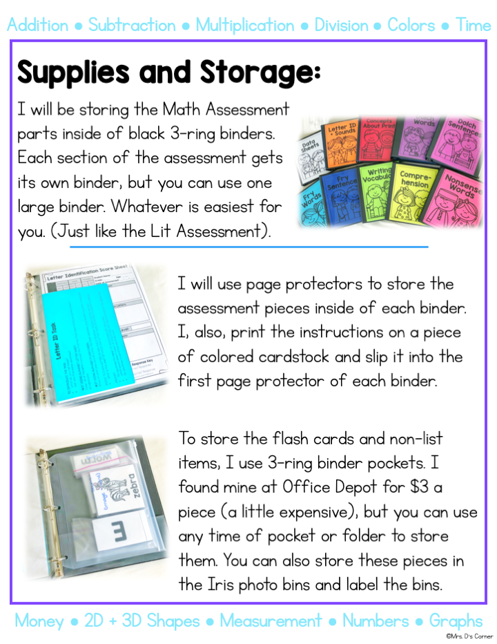 Math Assessment for K-3 Basic Skills (for Special Education) – mrsdsshop