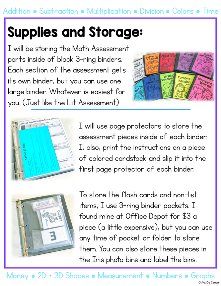 Math Assessment for K-3 Basic Skills (for Special Education) – mrsdsshop
