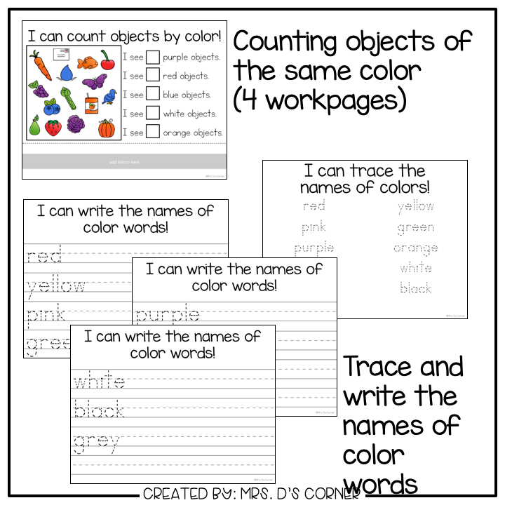 Colors Adapted Work Binder® ( 9 different sets of workpages ) – mrsdsshop