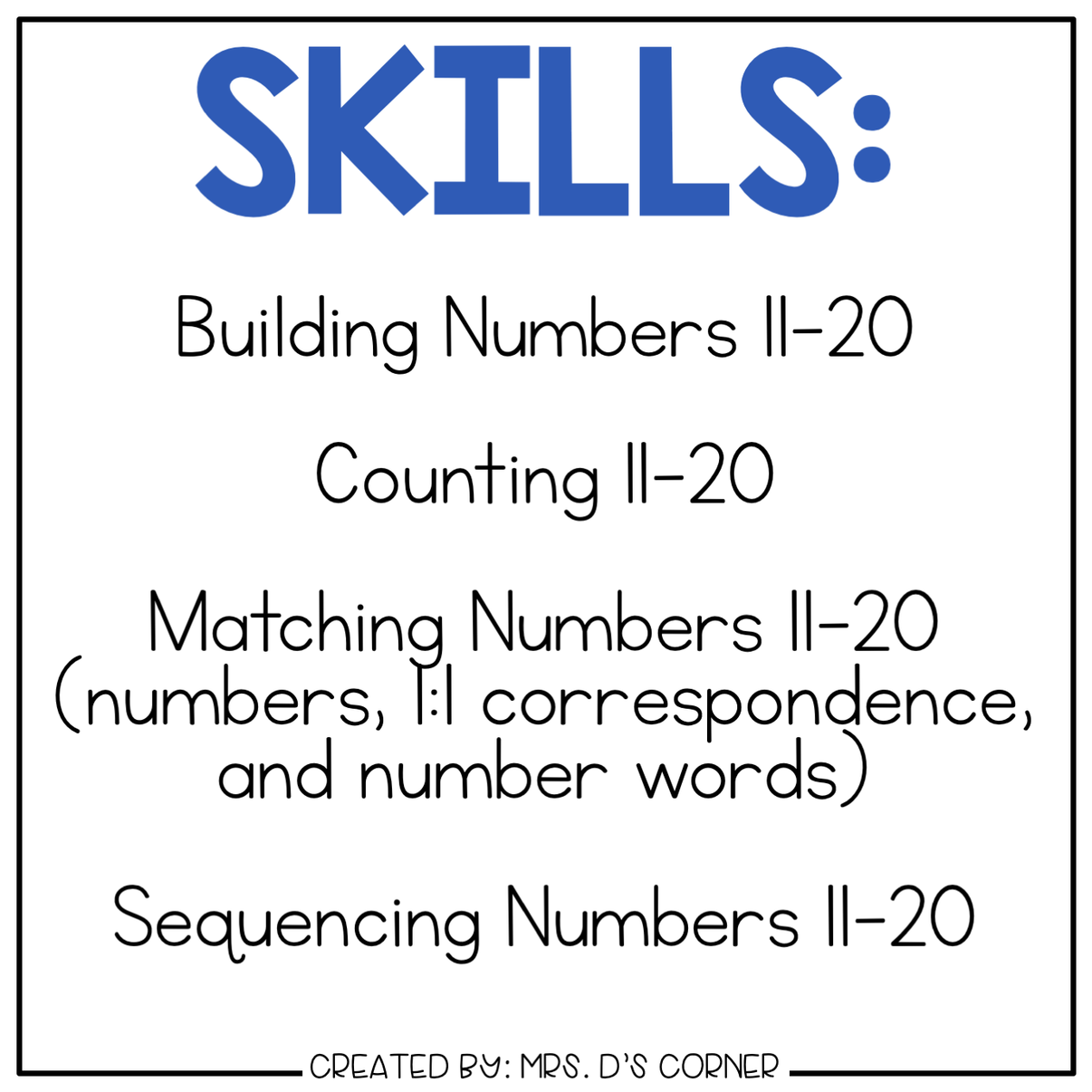 DIGITAL Adapted Work Binder ( Numbers 11-20 ) – mrsdsshop