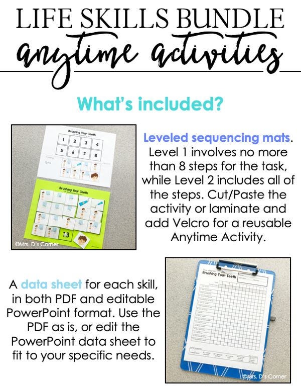Anytime Activity Bundle | Life Skills Curriculum | Life Skills Centers ...