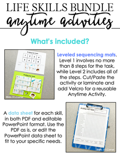 Anytime Activity Bundle | Life Skills Curriculum | Life Skills Centers ...