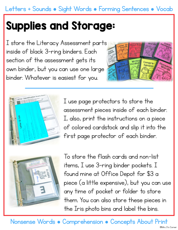 BUNDLE of Literacy and Math Assessments for K-3 – mrsdsshop