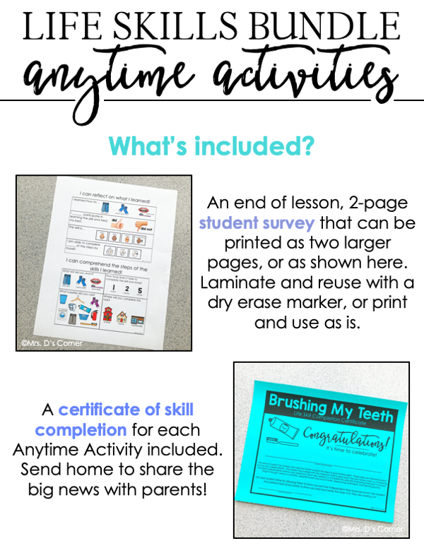 Anytime Activity Bundle | Life Skills Curriculum | Life Skills Centers ...