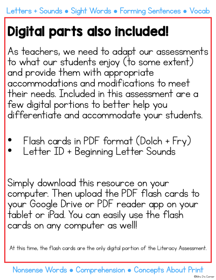 Literacy Assessment for K-3 Basic Skills (for Special Education ...