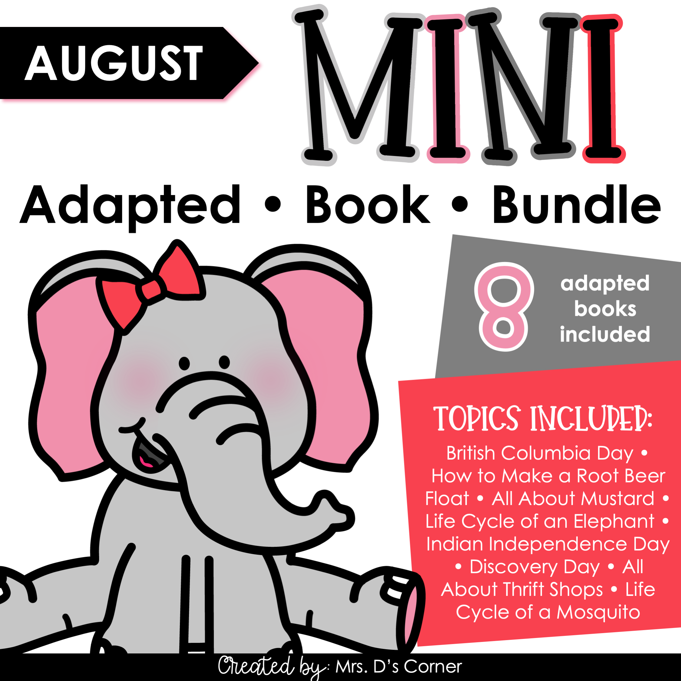 August Mini Adapted Book Bundle [8 books!] Digital + Printable Adapted ...