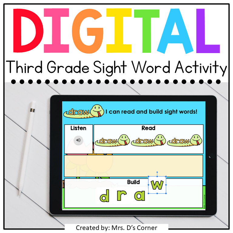 Third Grade Dolch Sight Word Digital Activity | Distance Learning ...