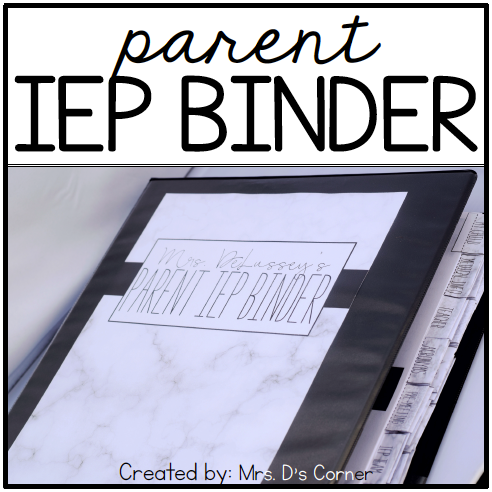 Parent IEP Binder | Editable (Black and White) IEP Companion for Paren ...