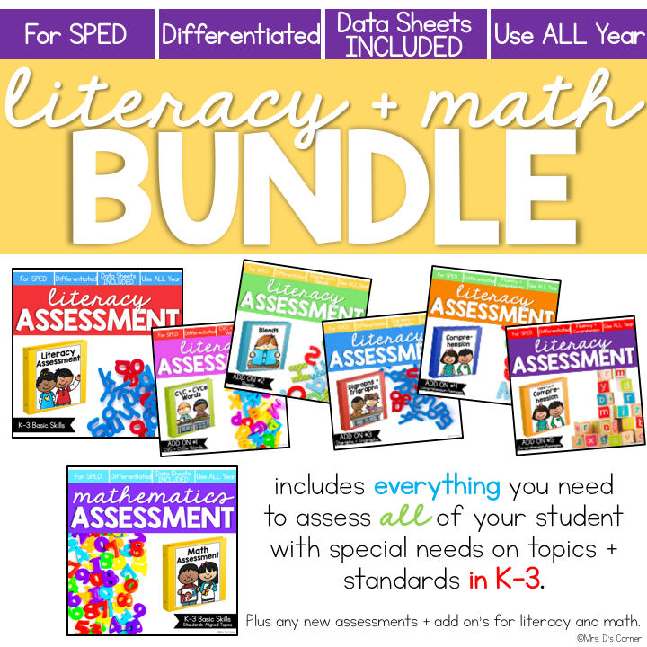 BUNDLE of Literacy and Math Assessments for K-3 – mrsdsshop