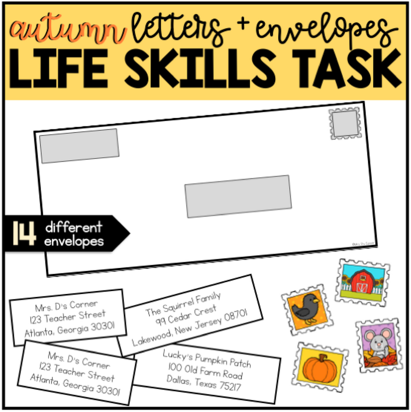 Addressing an Envelope Autumn Winter Bundle | Life Skills Center ...