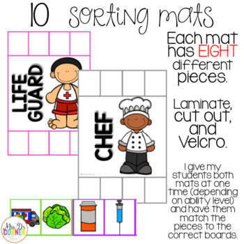 Community Helpers Sorting Mats | Community Helper Reader and Sorting A ...