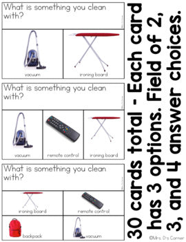 Work Bin Task Cards - Function of an Item (30 cards with 3 levels ...