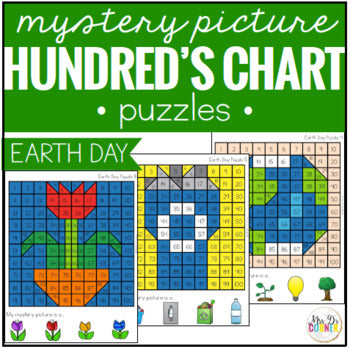 Earth Day Mystery Picture Hundred's Chart Puzzles – mrsdsshop