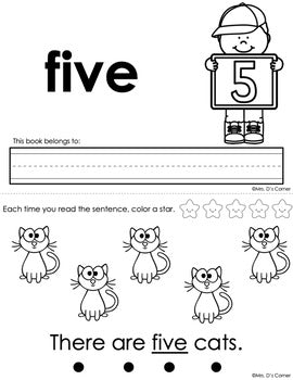 Numbers 0 to 20 Interactive Sight Word Reader Bundle | Number Activity ...
