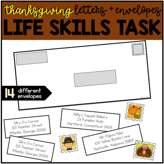 Addressing an Envelope Autumn Winter Bundle | Life Skills Center ...